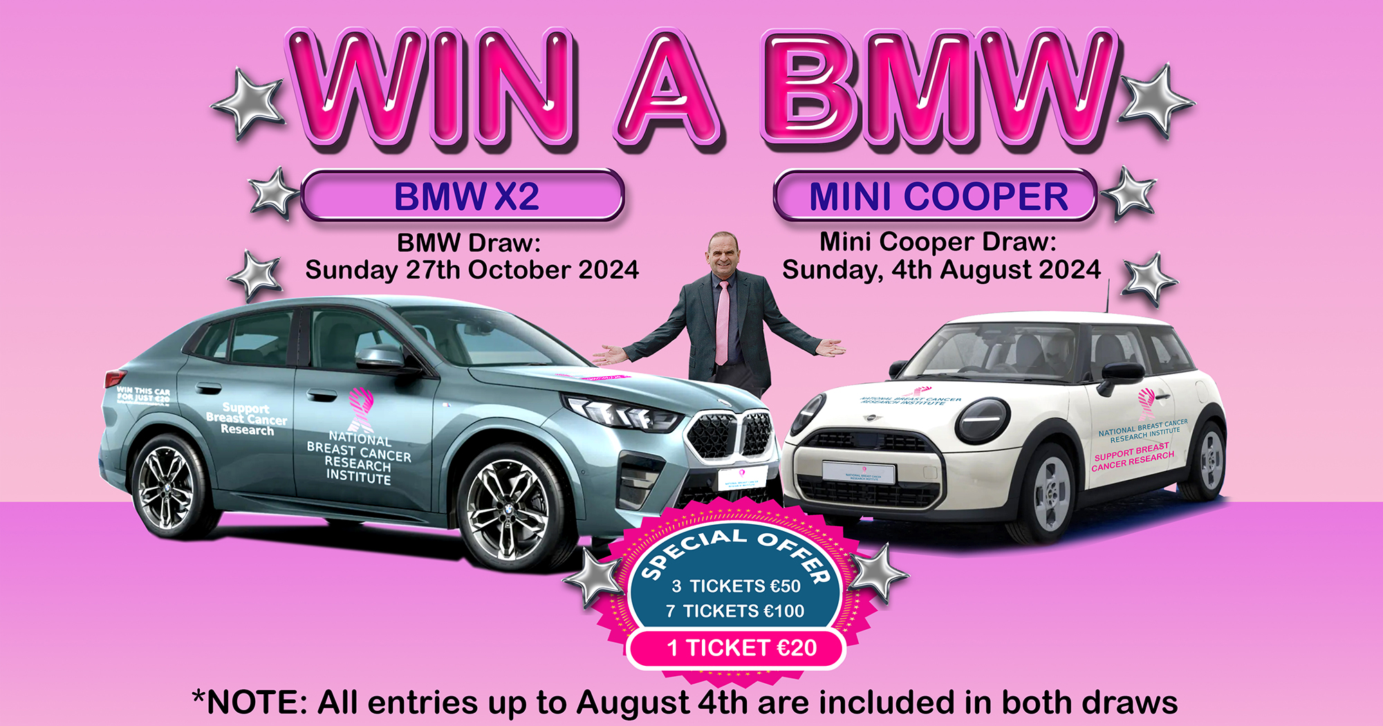 Win a BMW – A brand new BMW X2 and a Mini must be won